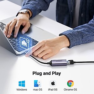 UGREEN [10FT Cat8 Ethernet Cable Bundle with USB C to Ethernet Adapter