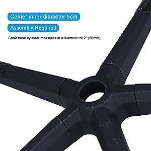 Frassie 28 inch Nylon Gaming Chair Base with 5 Casters, Heavy Duty Office Chair Base Replacement Part (Black)