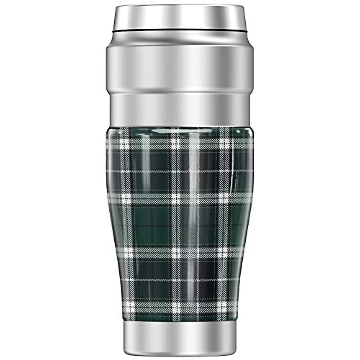 THERMOS Michigan State University Plaid STAINLESS KING Stainless Steel Travel Tumbler, Vacuum insulated & Double Wall, 16oz