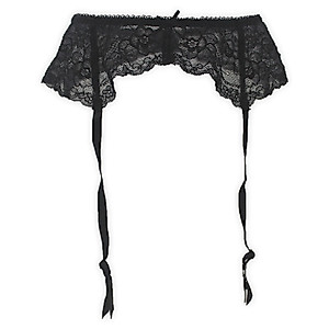 TVRtyle Black Lace Sexy Women Metal Clips Garter Belts For Stockings,Black, Small