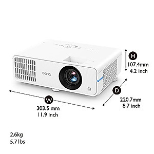 BenQ WXGA LED Business Projector (LW550), DLP, 1280x800, 3000 lm, 20000:1 High Contrast Ratio, Dual HDMI Ports, 2D Keystone, Instant On/Off, Simple Setup, SmartEco Technology