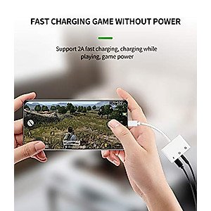 Headphone Adapter Lightning to 3.5mm AUX Audio Jack and Charger Extender Dongle Earphone Headset Splitter Compatible with iPhone 11 12 Mini pro max xs xr x se2 7 8 Plus for Ipad Air Cable Converter