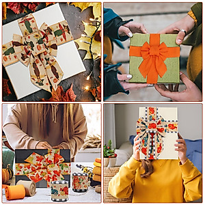 6 Rolls 30 Yards Burlap Ribbon, 2.5″W Buffalo Plaid Wired Edge Ribbon Thanksgiving Theme Craft Ribbon for Wrapping Gifts Making Wreath Bow