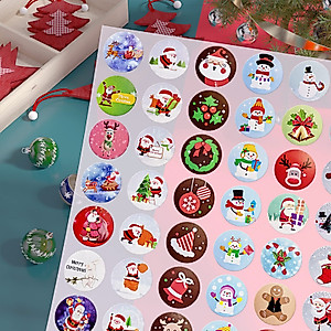 Christmas Stickers,504 PCS Christmas Stickers Labels,Snowman, Elf,Bells,Snow,Reindeer,Xmas Kids Stickers Decals for Crafts Decorations&Christmas Party Supplies