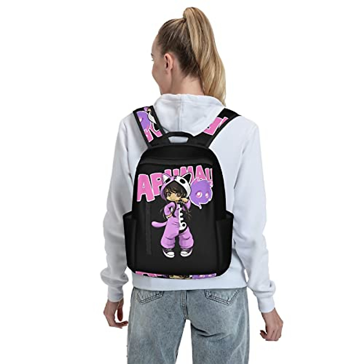 YAOJIAADM Cartoon Game Backpack Anime Game Casual Daypacks Wear-Resistant Travel Bags Bookbag for Boys Girls Teens Black