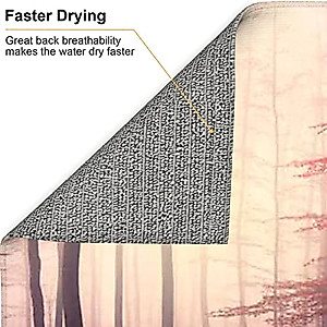 Foggy Forest Jungle Wilderness Printed Drying Mat For Kitchen Ultra Absorbent Microfiber Dishes Drainer Mats Non-Slip Silicone Quick Dry Pad - 18 X 16inch