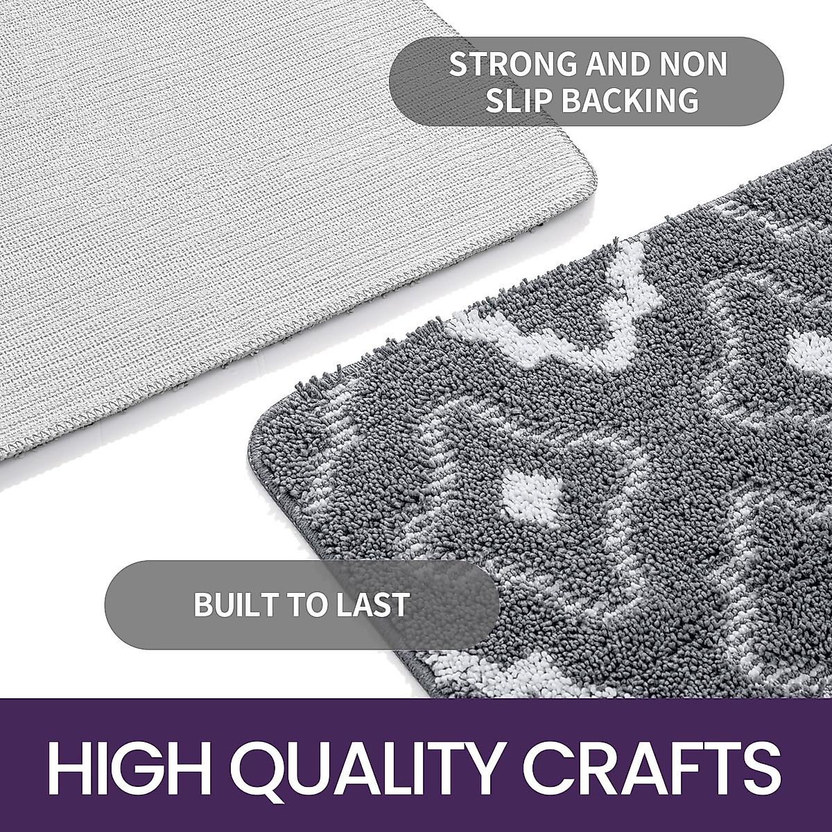 DEXI Door Mats Indoor, Absorbent Non Slip Front Door Rugs for Inside House, Low Profile Easy Clean Entrance Mat, 48"x32", Grey