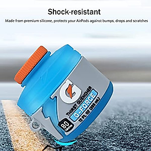 Sport Water Drink Bottle Case for Air pod 3, Funny 3D Cool Cute Food Design Silicone Accessories with Keychain for Apple AirPods 3rd Generation Charging Case (Blue)