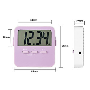 Digital Cooking Timer - Loud Alarm Big Digits Display Magnetic Wall Mounted Kitchen Timer for Study, Sports, Baking Purple 1