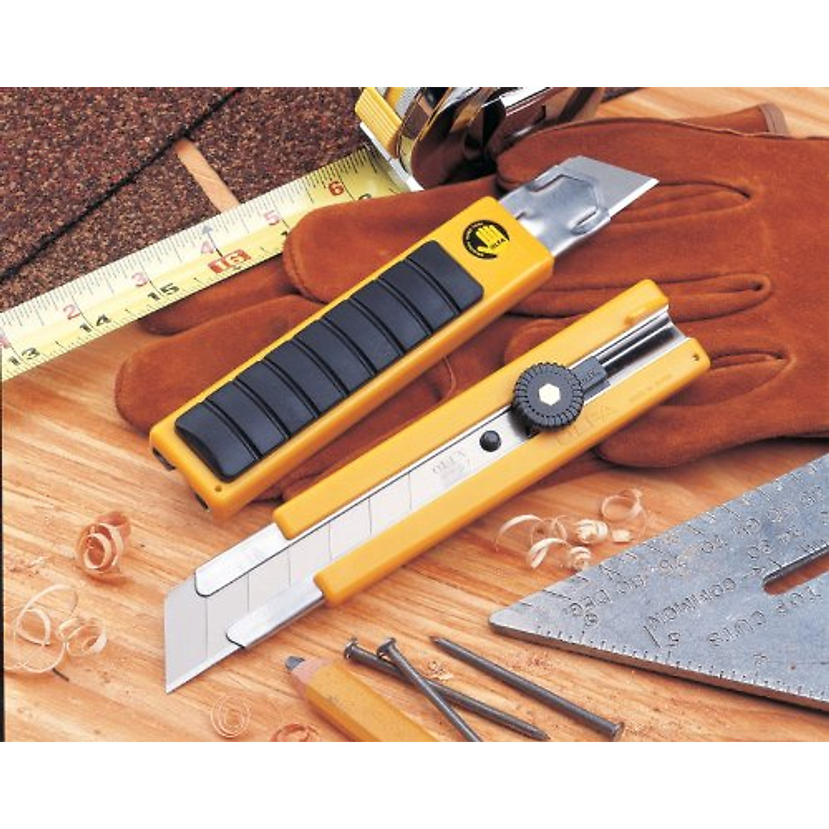 OLFA 25mm Extra Heavy-Duty Utility Knife (H-1) - Multi-Purpose Custom Cutting Depth Utility Knife w/ Anti Slip Grip & Snap-Off Blade, Replacement Blades: Any OLFA 25mm Blade