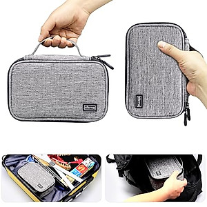 sisma Travel Cords Organizer Universal Small Electronic Accessories Carrying Bag for Cables Adapter USB Sticks Leads Memory Cards, Grey 1680d Fabrics