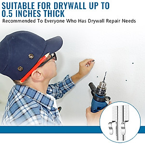 MorningRo 12 Pcs 1/2 Drywall Repair Clips Drywall Fasteners Wall Repair Clips Wall Patch Repair Kit Drywall Repair Solution with 24 Matching Screws for Wall Hole Repair