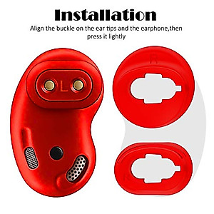 KPYJA 4 Pairs Silicone Ear Tips Replacement Galaxy Buds Live Earbuds Accessories (Red)
