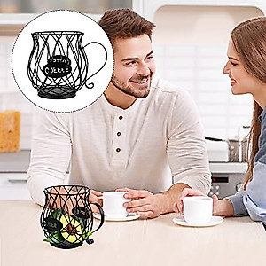 Cabilock Iron Coffee Pod Holder K Cup Holder Organizer Mug Kpod Container Cup Keeper Coffee Mug Fruit Storage Basket