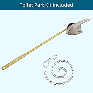Hygie Rinse Metal Front Mount Toilet Handle Replacement Kit Compatible with Kohler Toilet Tank Parts, Toilet Flush Lever Handle with Flapper Chains, Brushed Nickel
