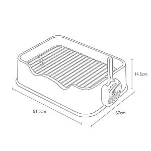 ACULIP Cat Litter Box, Semi-Enclosed Cat Sandbox Detachable Toilet Semi-Open Litter Tray Toilet for Cats and Dogs Potty Pot Urinal Thick Small Toilet (Color : Orange)