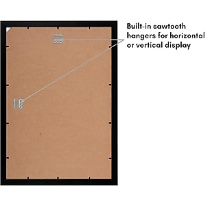 Americanflat 13x19 Picture Frame with Shatter-Resistant Glass - Gallery Style Frame with Engineered Wood - Signature Collection - Photo Frame for Wall Display - Black