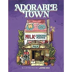Adorable Town Coloring Book: Explore the Kawaii World and the Little Creatures, A Cute Coloring Book for Adult
