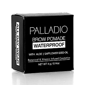 Palladio Brow Pomade Waterproof, 24 Hour Wear, Smudge Proof and Sweat Resistant Formula, Super Creamy Formula Glides on And Helps to Fill in Brows for a Dramatic, Defined, Flawless Look (Dark Brown)
