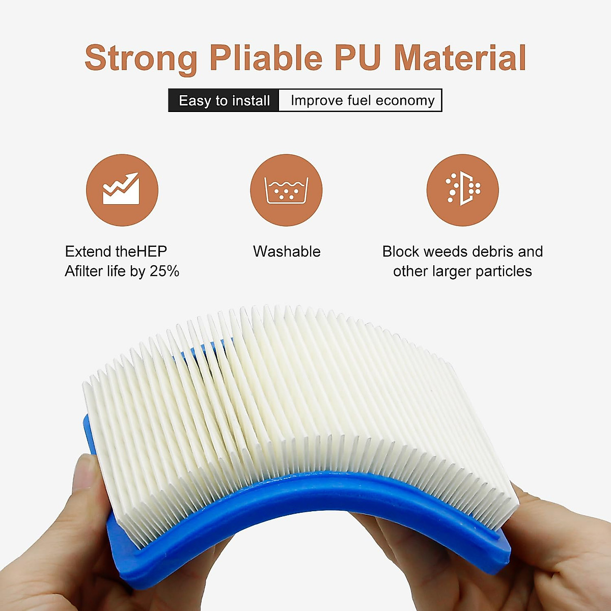 491588S Air Filter Compatible with Briggs & Stratton 491588S 491588 399959 5043 5043H 5043K, Fit for Honda 17211-zl8-023 17211-zl8-003 GC190, Toro 20332-2 Pack Premium Lawn Mower Air Cleaner