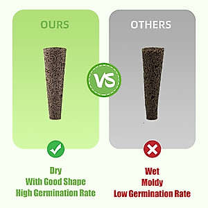 POUYRBA Grow Sponges, 80pcs Brown Peat Soil Hydroponic Sponges Rock Wool for Hydroponic Growing Hydroponic Pods for Breeding Seeds