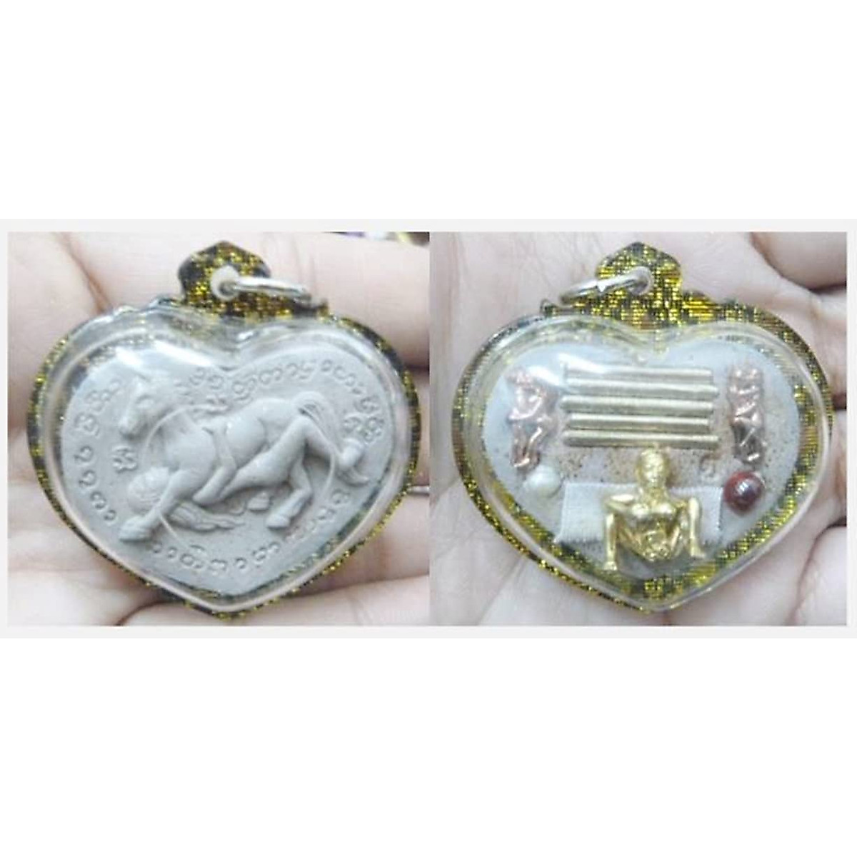 Miracle Magic Amule Thai Locket Ma Sep Nang Inn Koo E-pher Charm Inn Koo Takrud Buddha Talisman Power Couple Lover Partner Love Money Business Fortune Luck Blessed by Kruba Tao