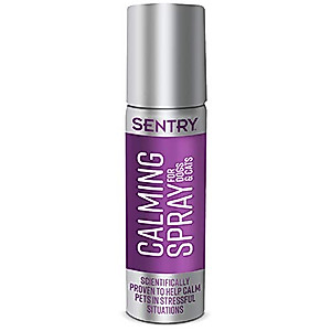 SENTRY PET Care Sentry Calming Spray for Cats, Uses Pheromones to Reduce Stress, Easy Spray Application, Helps Cats with Separation, Travel, Loud Noises, and Anxiety, Packaging May Vary