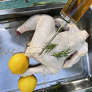 Meat Injector Syringe - 3 Marinade Injector Needles for BBQ Grill, Premium Portable Turkey Injector kit for Smoker,Marinades Injector for Meats With 1oz Large Capacity 1 Brush Easy to Use & Clean Red