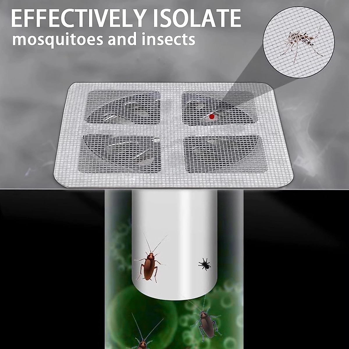 ASOQOLA 30 Pack,4"" X 4"" Disposable Shower Drain Cover, Hair Catcher Shower Drain Mesh Stickers, Bathroom, Laundry, Bathtub, Kitchen, Sink for Human and Pet Hair (30 PCS), Gray, ZZDLT-30P