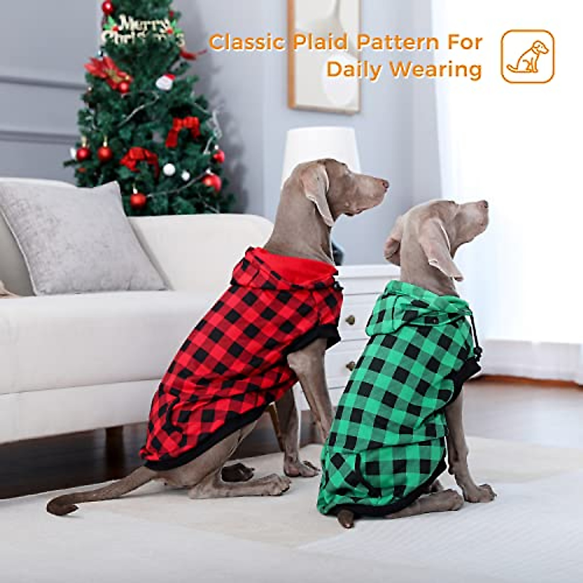 PAWZ Road Dog Coat Plaid Dog Sweater British Style Dog Vest Windproof Dog Jacket Dog Winter Clothes for Small Medium Large Dogs from Size S to 3XLarge-Green Plaid S
