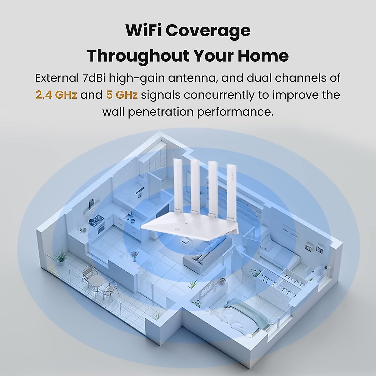 ZTE Ax3000 Pro WiFi 6 Router – Dual Band Router for Wireless Internet, Speed up to 3 Gbps, Supports Guest WiFi, Parental Controls, QoS, NFC Connection, Router with Large Coverage for Gaming Streaming