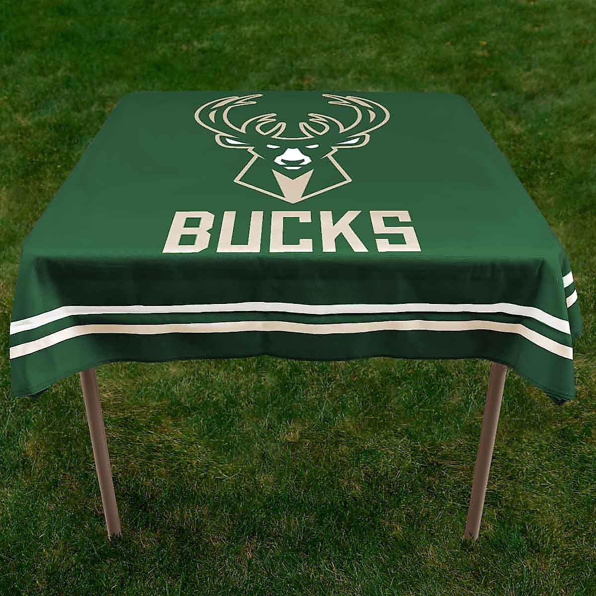 WinCraft Milwaukee Bucks Logo Tablecloth and Square Table Cover Overlay