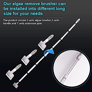 Saltwater Aquarium Cleaner Fish Tank Scraper Cleaning Tools 17.7-48 Inch Long for Cleaning Acrylic or Glass Saltwater Marine Tank Never Rust