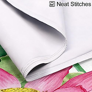 Floral Lotus Pattern Satin Pillow Cases Silk Satin Pillowcase for Hair and Skin Standard Set of 2 Super Soft Silk Pillowcase with Envelope Closure (20x26 in)