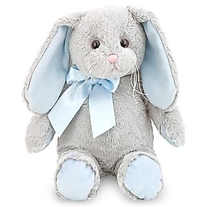 Bearington Lil' Hopsy The Stuffed Bunny, 12 Inch Blue Stuffed Bunny for Easter