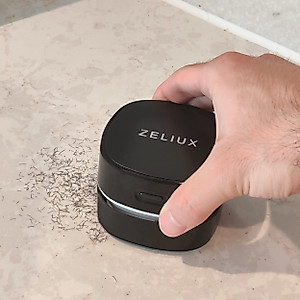 Zeliux VacGroom Grooming Vacuum Cleaner for Men - Portable USB Rechargeable Stubble Bathroom Sink Cleaner with Post-Trimming Beard Hair Suction