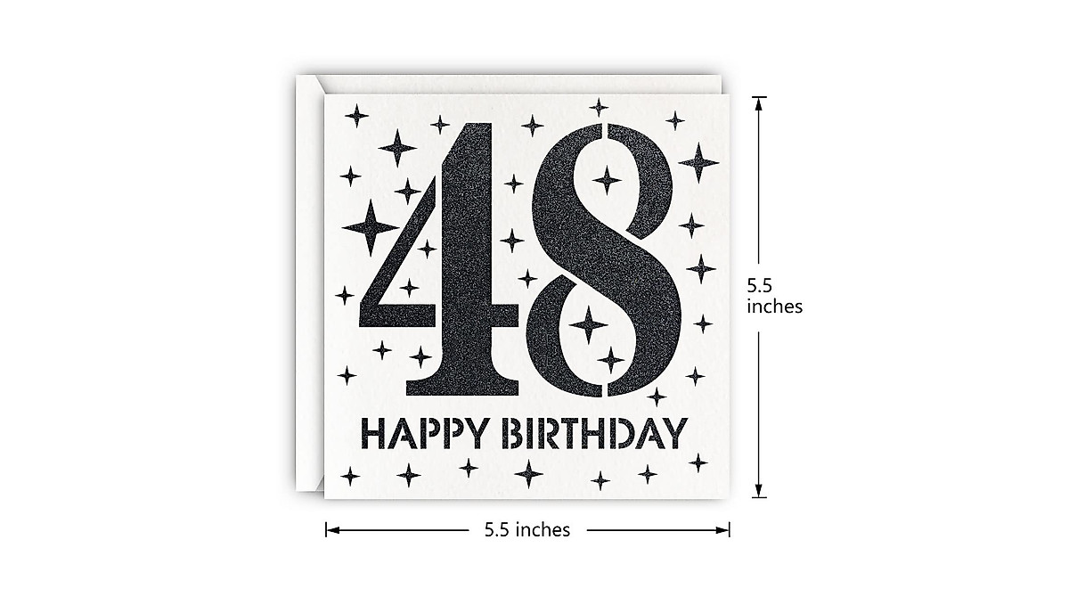 MAGJUCHE Black 48th Birthday Card for Him/Her