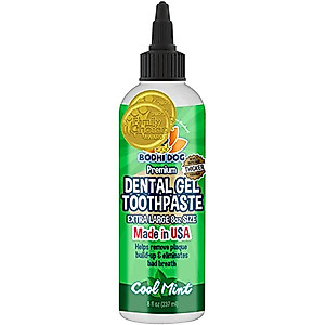 Bodhi Dog Pet Dental Gel | New Thicker Formula | Plaque Remover & Breath Freshener | Toothpaste for Dogs and Cats | Made in USA | 8oz (240ml)