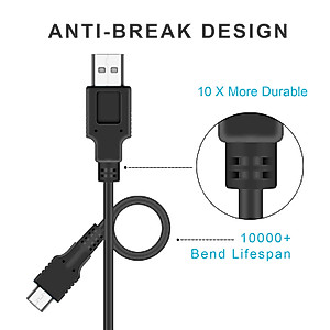 ECHZOVE Charger Compatible with Nintendo Switch, Charging Cable Compatible with Nintendo Switch, Charger Cable Compatible with Nintendo Switch Pro Controllers - Black (4.92ft)