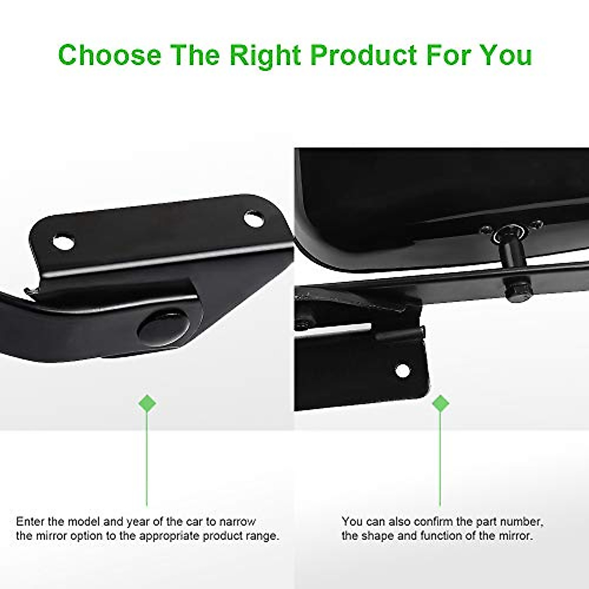 SCITOO Side View Mirrors fit for 1980-1996 for Ford F150 F250 F350 F450 Ranger Bronco Explorer Truck Pickup Towing Mirrors Pair Replacement Mirror Manual Fold Manual adjustment FO1321106-D42