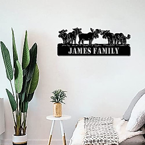 Custom Group Of Deer Name Metal Wall Decor, Art Signs, Metal Signs, Metal Wall Art, Metal Wall Decor, Metal Wall Hangings, Door Hangings, Unique Wall Decor, Gifts For Friends, Gifts For Family