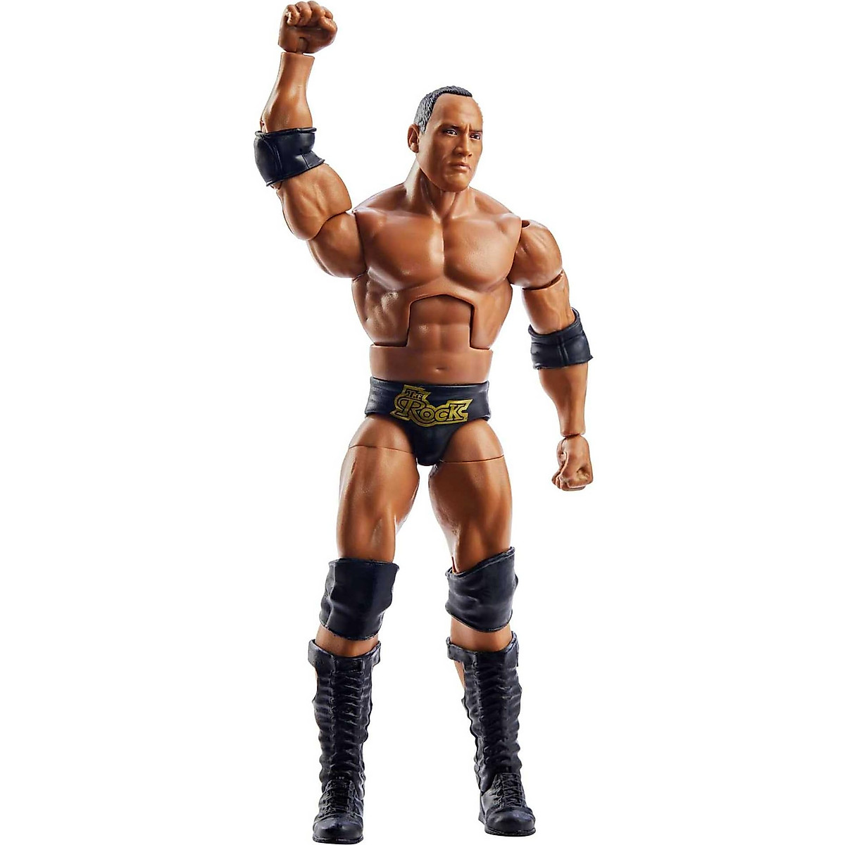 Mattel WWE The Rock WrestleMania Elite Collection Action Figure with Accessory & "Mean" Gene Okerlund Build-A-Figure Parts, 6-inch