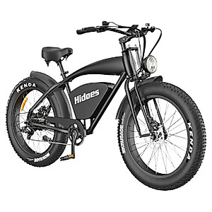 Hidoes 1600W(Peak) 26” Fat Tire Electric Bike 18.2Ah 48V 37MPH 35Miles 7-Speed Gears Electric Snow Beach Mountain Ebikes Electric Bicycle Electric Dirt Bike for Teens Adult