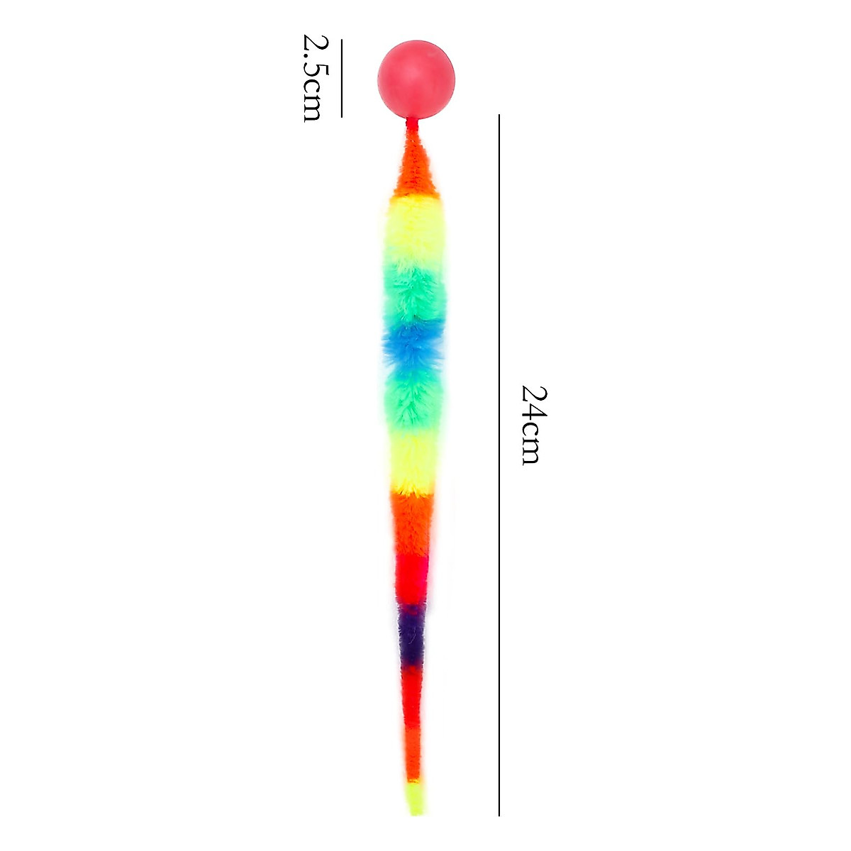 SUBANG 6 Pieces Bouncy Ball with Tail Cat Toys Magic Worm Toys Cat Toy Worm Bouncy Balls for Cats