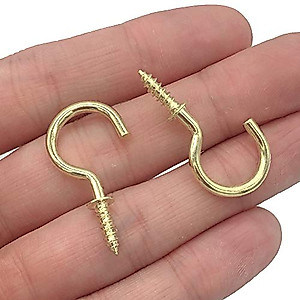 Ceiling Screw Hooks, 200 Pieces 7/8 Inch Cup Hooks Screw-in Hooks for Hanging Plants Mug Arts Decorations, Gold
