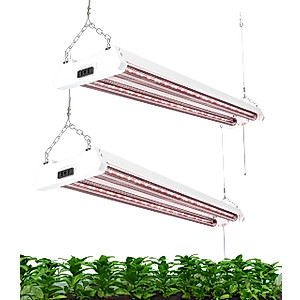 Sunco 4FT LED Grow Light for Indoor Plants 40W, Full Spectrum, Hanging Suspended Fixture, Linkable, Plug in, Greenhouse Year Round for Indoor Plants Seedlings Vegetables Flowers 2 Pack