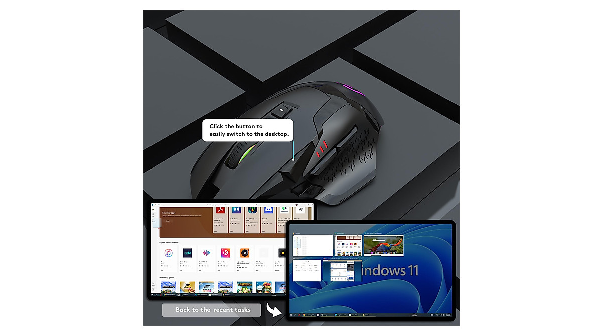 NYIEFADA Wireless Bluetooth Mouse for Laptop Thumb Rest Ergonomic ...