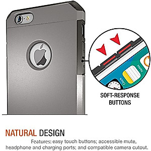 iPhone 6 / 6s Case, ImpactStrong Heavy Duty Dual Layer Protection Cover Heavy Duty Case for iPhone 6 / 6s (Gun Metal)