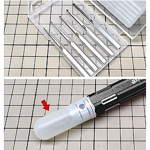 ANSAI Model Scriber Laser Mark Blades 0.2/0.4/0.6/0.8/1.0 mm with Rubber Cap + Carving Masking Tape 3mmx30m,Scribing line, For Engraved,Panel line,Resin GK, Gundam Model