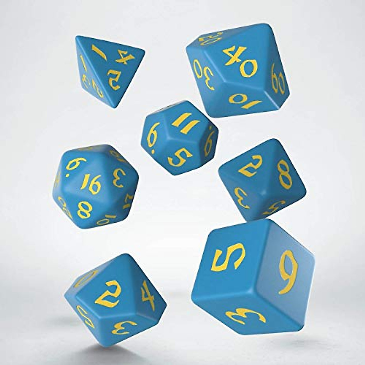 Q-Workshop Classic Runic Blue & Yellow Dice Set (7)